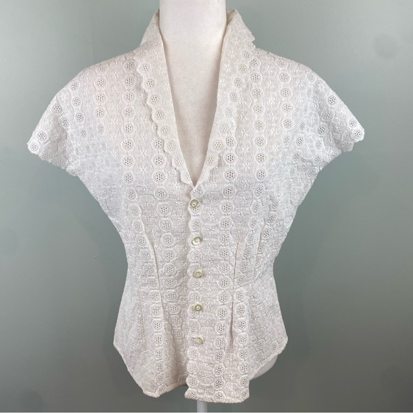 Polo by Ralph Lauren | Tops | Nwt Polo Ralph Lauren Stunning Cottagecore White Eyelet Button ...